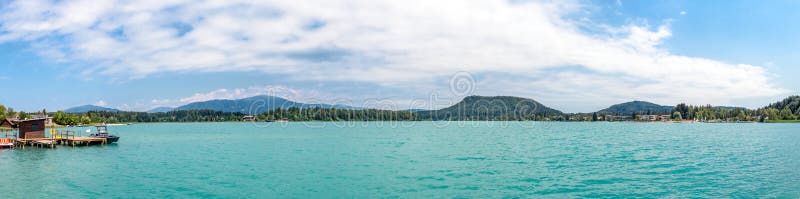 Panoramic View of Faaker See, Faak am See, Austria Stock Image - Image ...