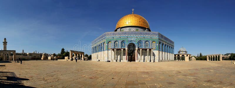 Panoramic View of Famous Mosque in Jerusalem. Stock Photo - Image of ...