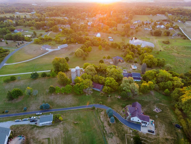 Panoramic View of Farm Fields from Height of Agricultural Landscape ...
