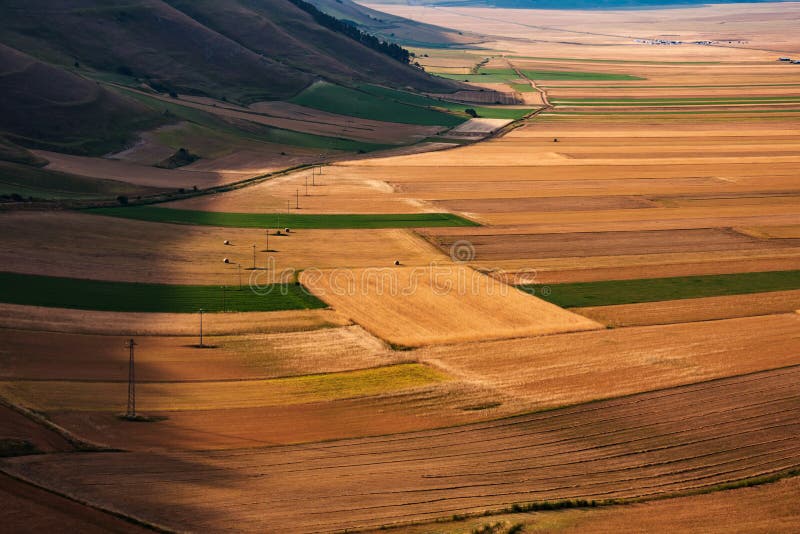 Panoramic View of Farming and Agricultural Fields Stock Image - Image ...