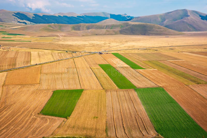 Panoramic View of Farming and Agricultural Fields Stock Image - Image ...