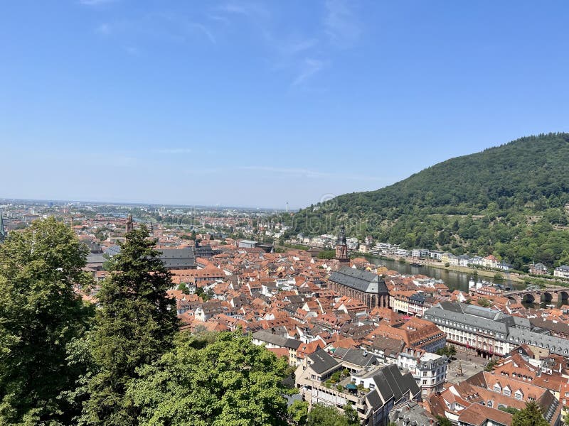 Panoramic View of Heidelberg, Germany Stock Image - Image of natural ...