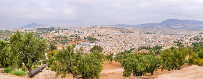 Panoramic View at the Fez City from Borj Nord - Morocco Stock Photo ...