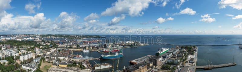 Panorama of Gdynia Harbor, Poland Stock Image - Image of harbor ...