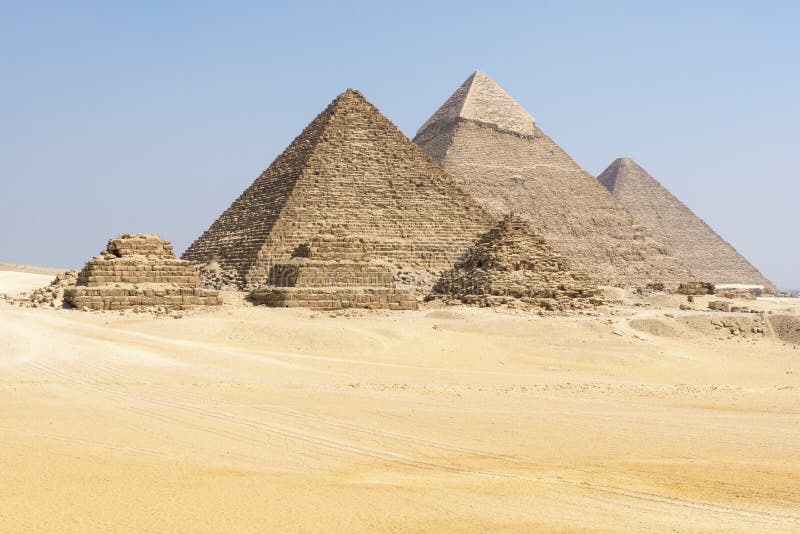 Panoramic View of Giza Pyramid Complex, Egypt Stock Photo - Image of ...