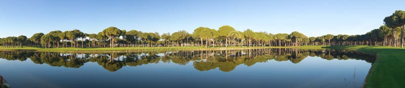 Panoramic View of a Golf Course Stock Image - Image of club, golfist ...