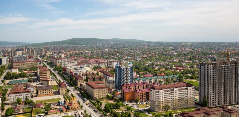 Panoramic view of Grozny stock photo. Image of high - 320767484