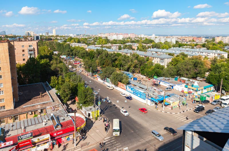 Panoramic View from Height on the City Samara, Russia Editorial Stock ...