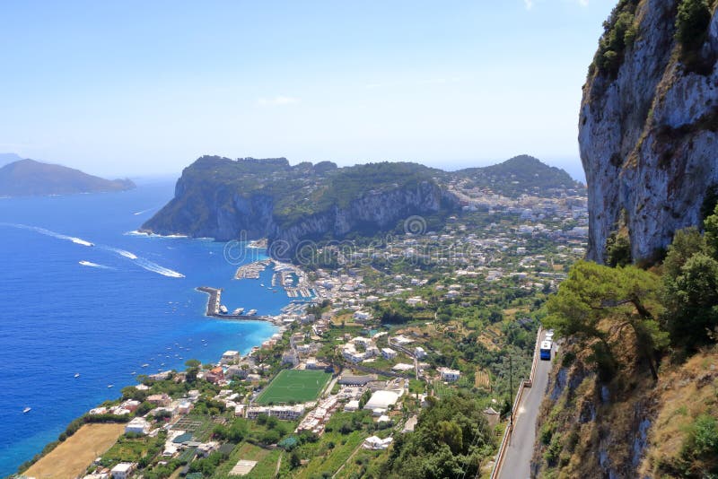 Panoramic View High Above the Sea in Capri, Capri Island, Italy ...