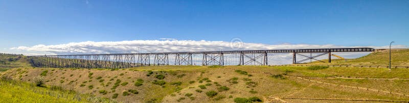 Panoramic View of the High Level Viaduct in Lethbridge Stock Image ...