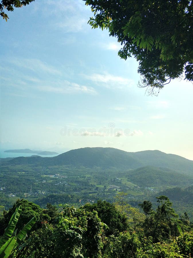 Panoramic View from the Highest Point of the Tropical Island. Island ...
