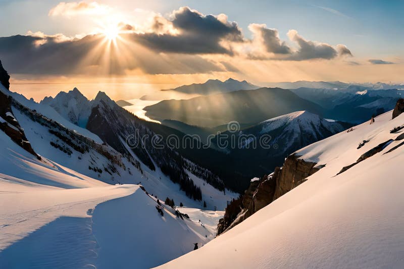 A Panoramic View from Hikers To the Summit of a Remote Mountain Peak ...