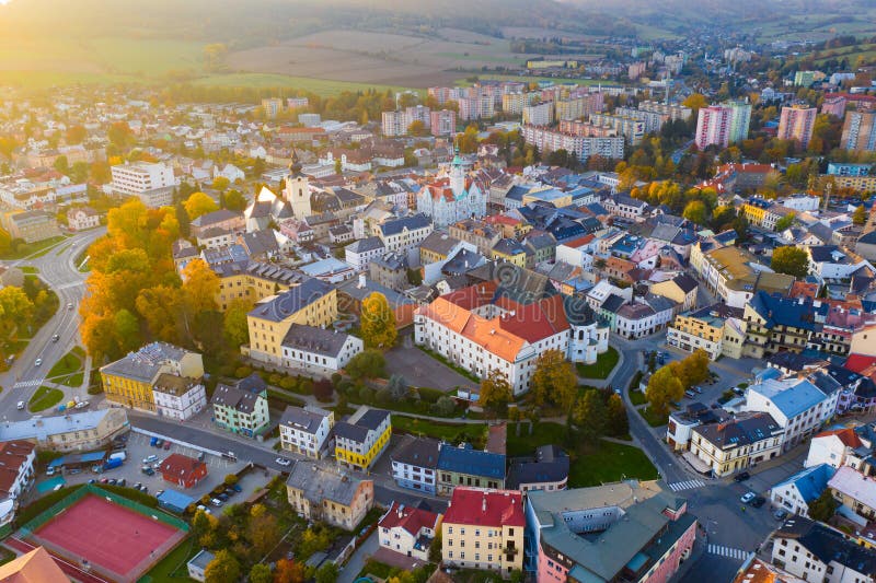 Panoramic view of Sumperk stock image. Image of sumperk - 310729403