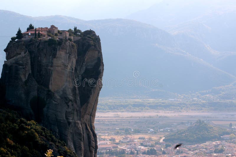Panoramic View of Holy Trinity Monastery Agia Trias in Meteora ...