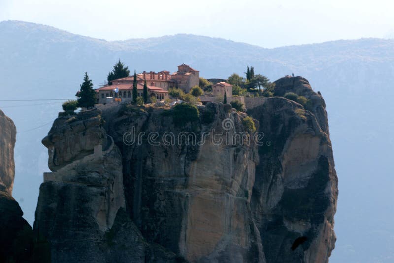 Panoramic View of Holy Trinity Monastery Agia Trias in Meteora ...