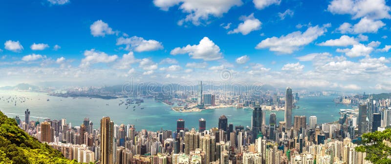 Panoramic View of Hong Kong Stock Photo - Image of downtown, travel ...