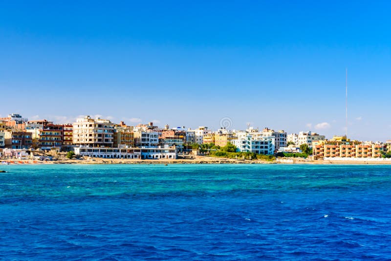 Panoramic View on Hurghada City from the Red Sea Stock Image - Image of ...