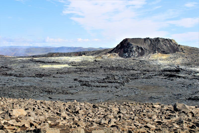 Panoramic View in Iceland - Lava Field Stock Image - Image of landmark ...