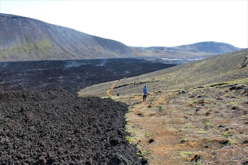 Panoramic View in Iceland - Lava Field Stock Photo - Image of features ...