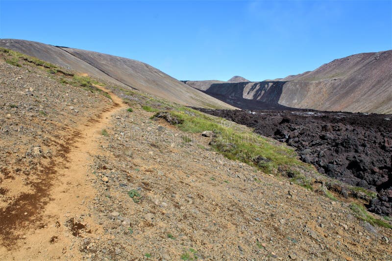 Panoramic View in Iceland - Lava Field Stock Image - Image of basalt ...