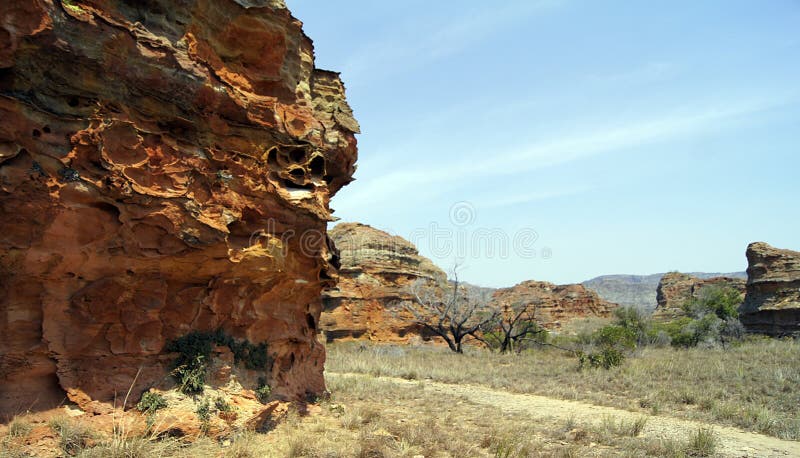 Panoramic View of Isalo National Park, Madagascar Stock Image - Image ...