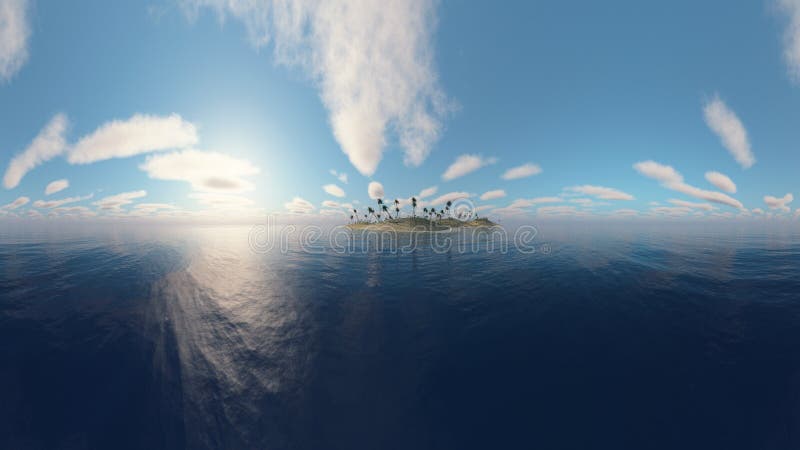 Panoramic view of island. stock illustration. Illustration of ...