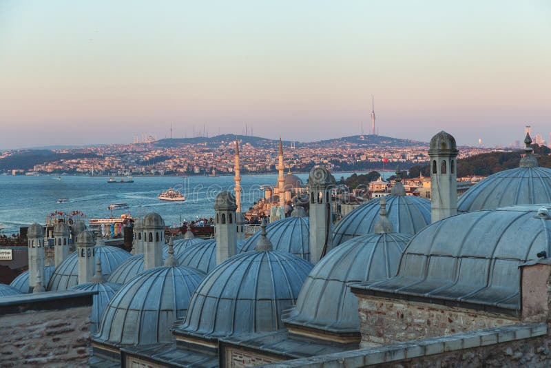 Panoramic View of Istanbul, Turkey. Istanbul through the Domes Stock ...