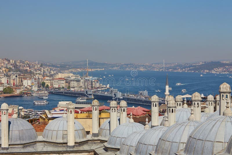 View of Istanbul, Turkey. Istanbul through the Domes and Chimneys of ...
