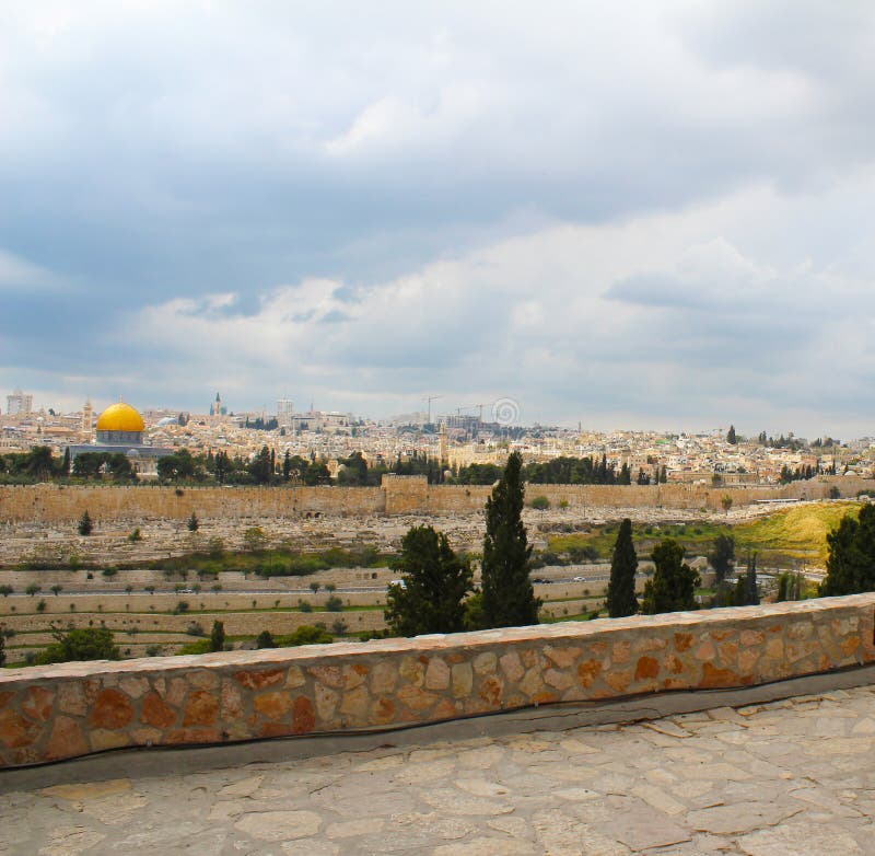 Panoramic View on Jerusalem, Israel Stock Image - Image of landscape ...