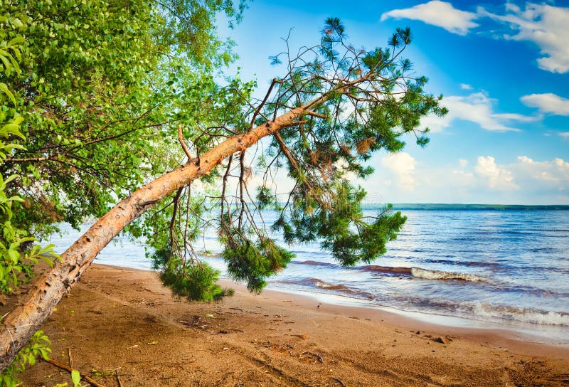 Kama river side. stock photo. Image of horizon, scenic - 114384396
