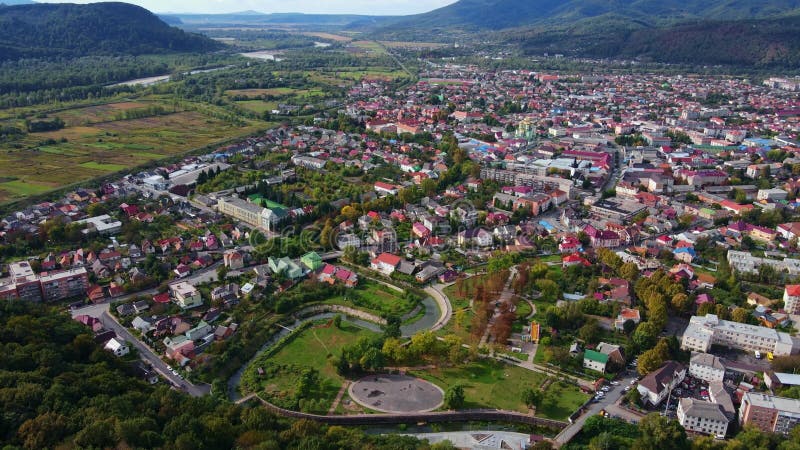 Panoramic View of Khust City from Khust Castle in Khust Stock Video ...