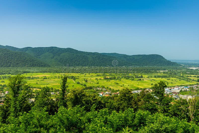 Panoramic View of Khust City from Khust Castle in Khust, Ukraine ...