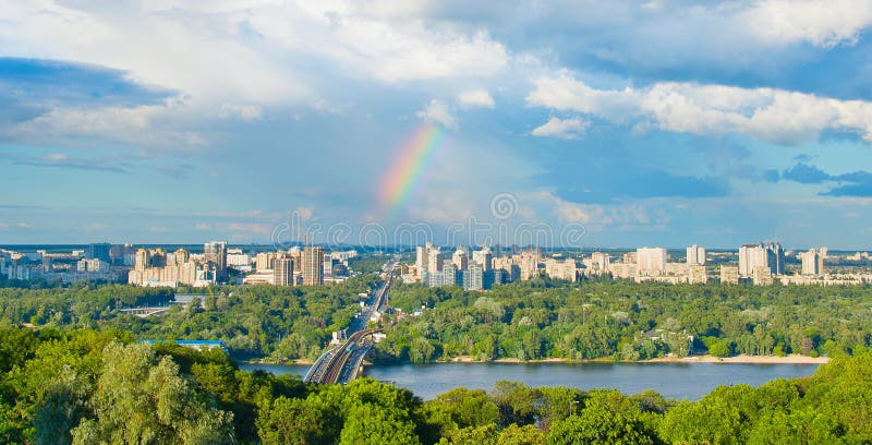 Panoramic View of Kiev, Ukraine Stock Photo - Image of exterior, metro ...