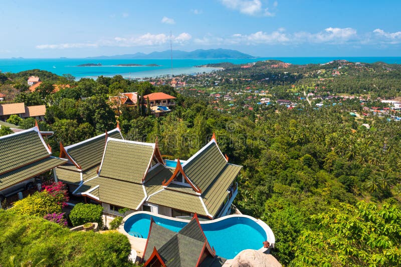 Panoramic View of Koh Samui Island Thai Stock Photo - Image of ...