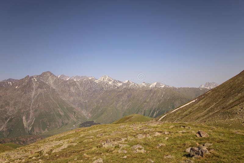 A Panoramic View on the Kuro Ridges in the Greater Caucasus Mountains ...