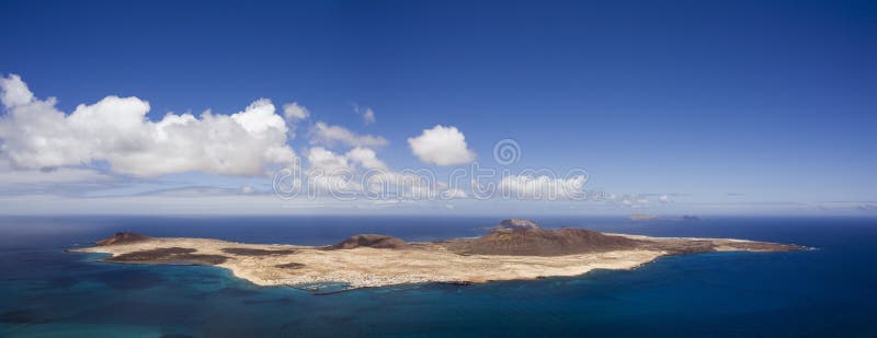 Panoramic View of La Graciosa, Canary Islands Stock Image - Image of ...