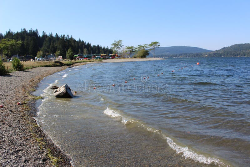 A Panoramic View of Lake Whatcom and Sudden Valley Beach Stock Photo ...