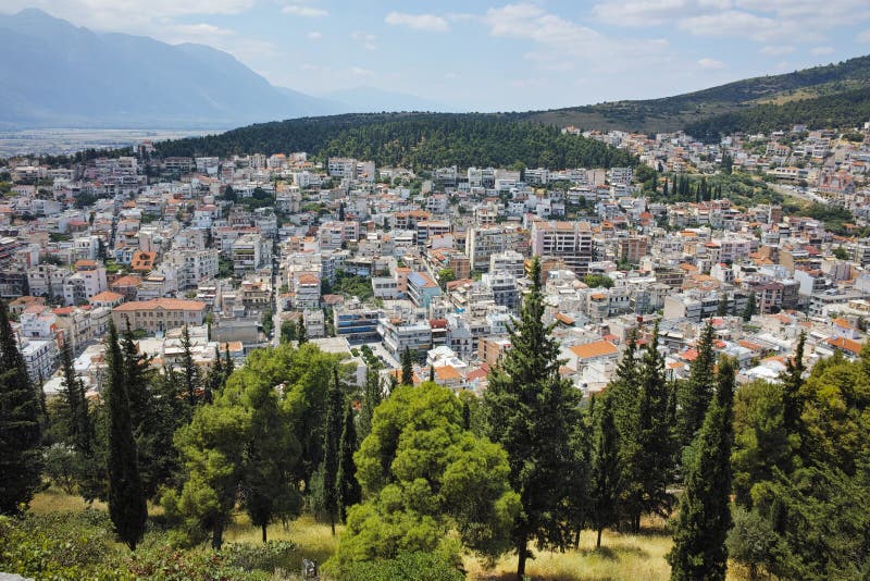 Panoramic View of Lamia City, Greece Stock Image - Image of medieval ...
