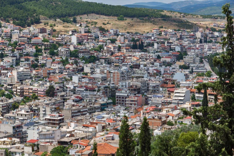 Panoramic View of Lamia City, Greece Stock Photo - Image of travel ...