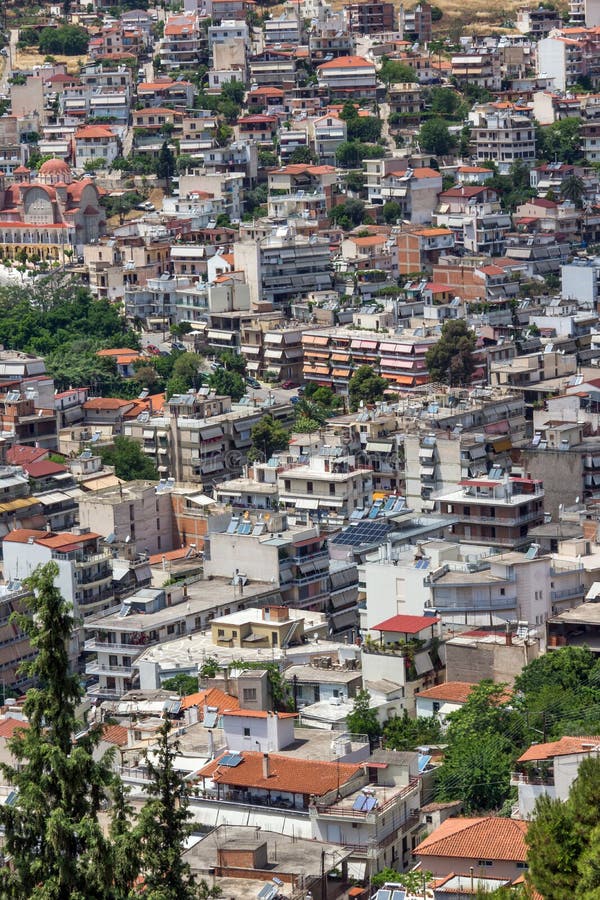 Panoramic View of Lamia City, Greece Stock Image - Image of medieval ...