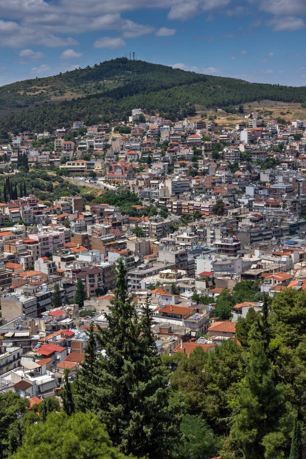 Panoramic View of Lamia City, Greece Stock Photo - Image of building ...
