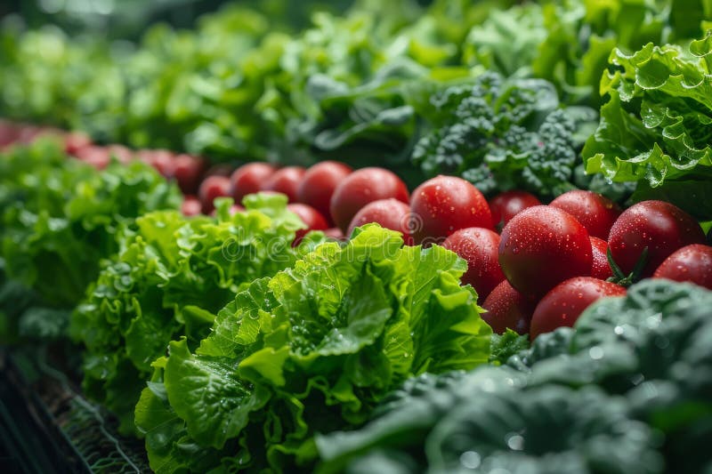A Panoramic View of a Large-scale Hydroponics Farm Inside a Greenhouse ...