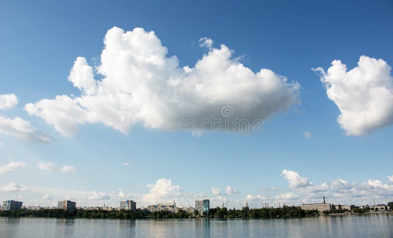 Panoramic View of the Left Bank of Dnieper River. Dnieper. Ukraine ...