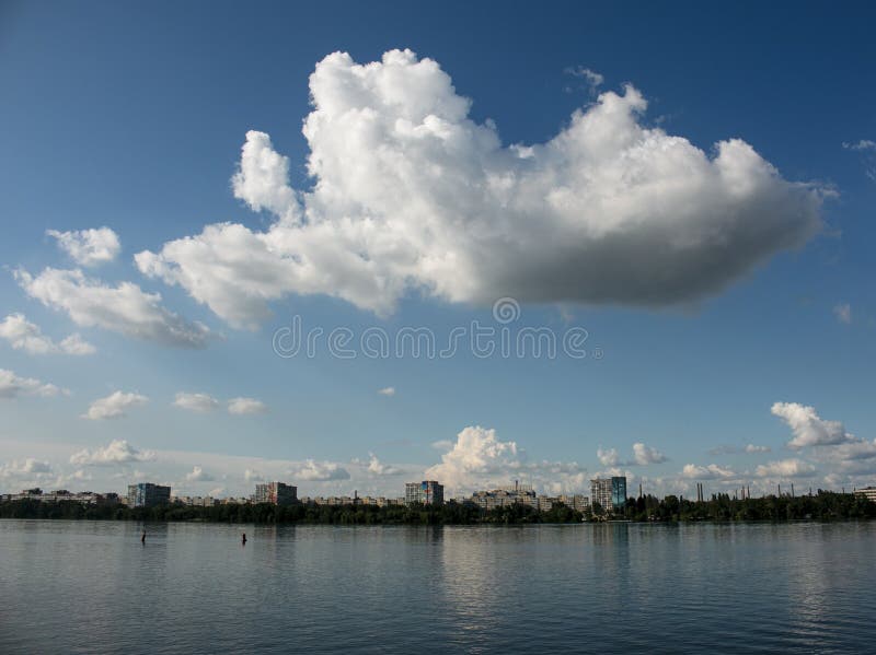 Panoramic View of Left Bank of Dnieper River. Dnieper. Ukraine Stock ...