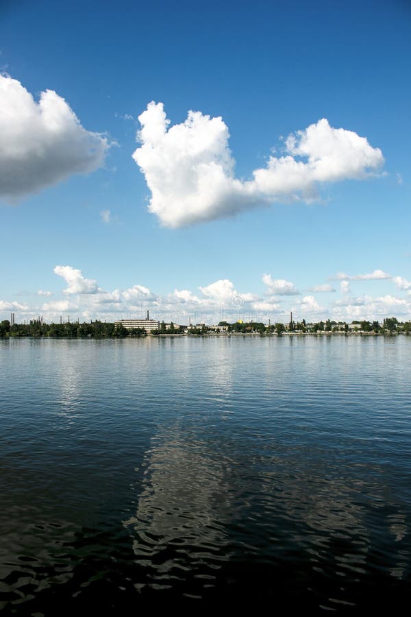 Panoramic View of Left Bank of the Dnieper River. Dnieper. Ukraine ...