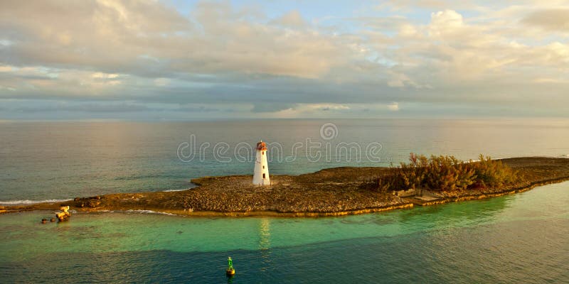 Panoramic View of Lighthouse in Bahamas Stock Image - Image of boat ...