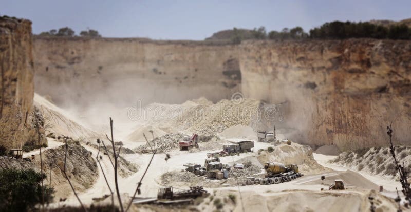 Panoramic View of the Limestone Quarry of Malta Stock Image - Image of ...
