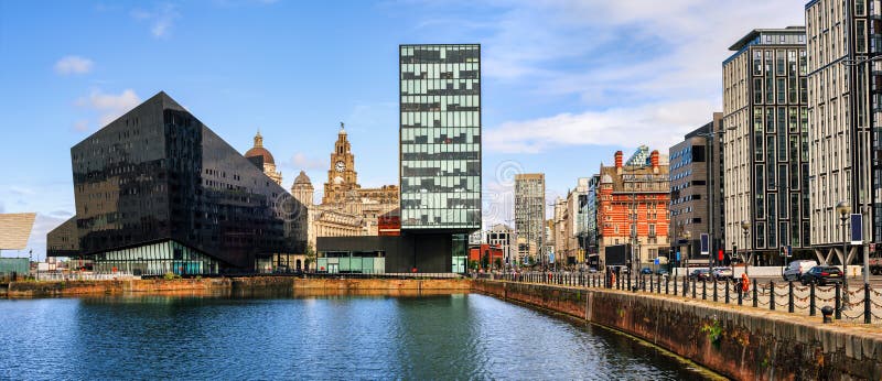 Panoramic View of the Liverpool City, England, UK Stock Photo - Image ...