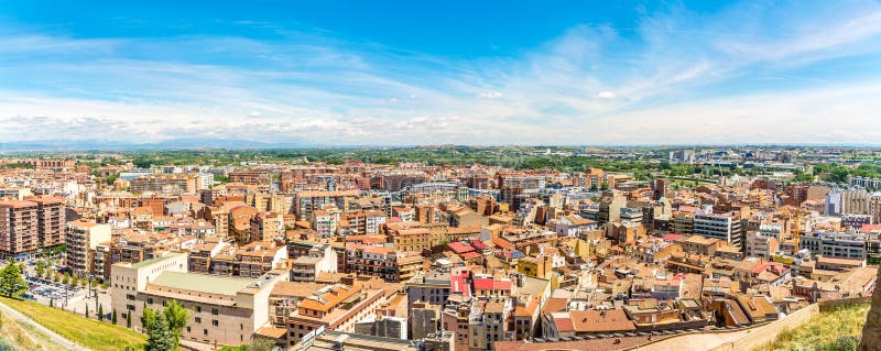 Panoramic View at the Lleida Town - Spain Stock Image - Image of ...