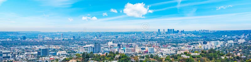 Panoramic View of Los Angeles Stock Image - Image of city, angeles ...
